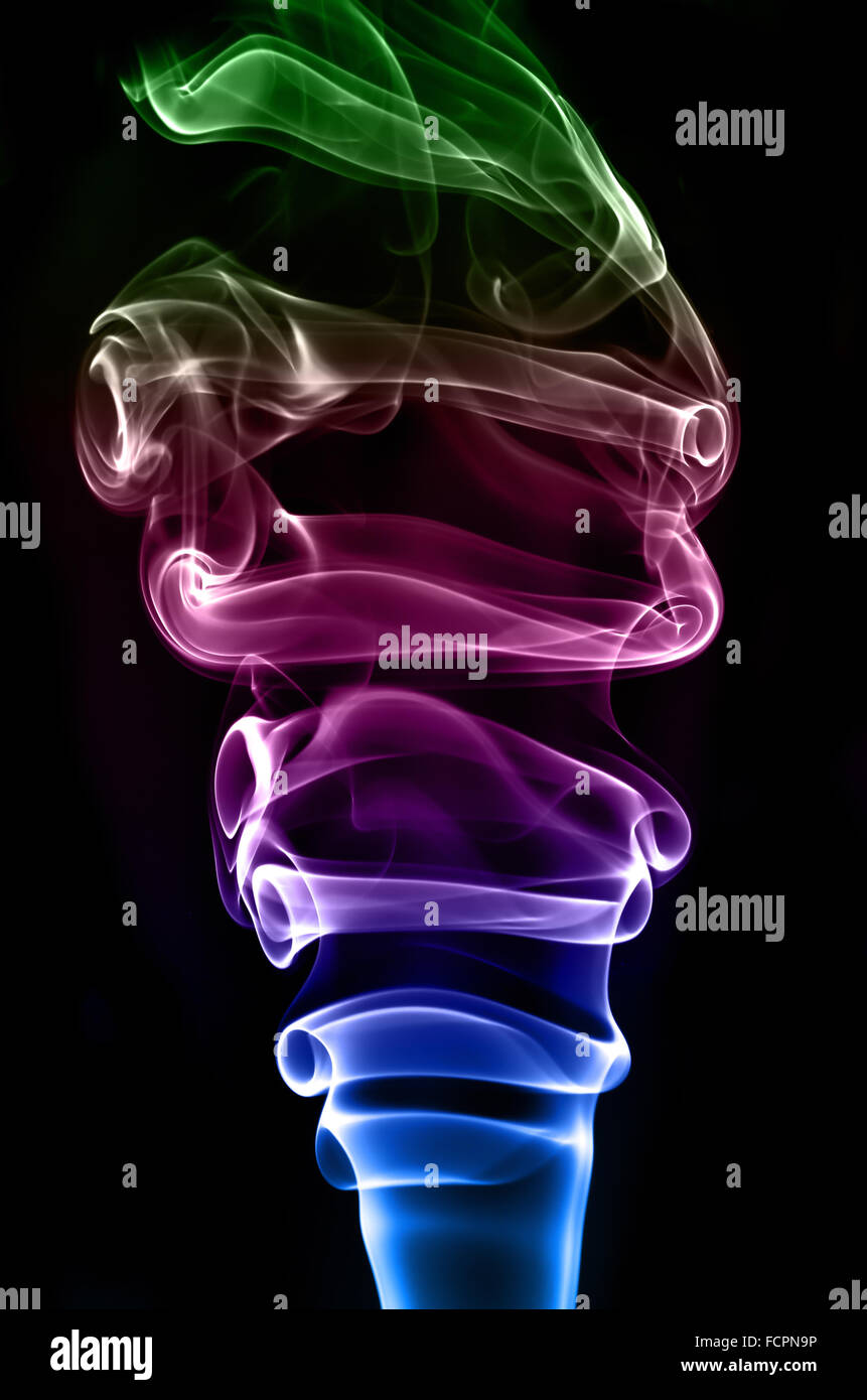 textured of colorful incense smoke on dark background Stock Photo - Alamy