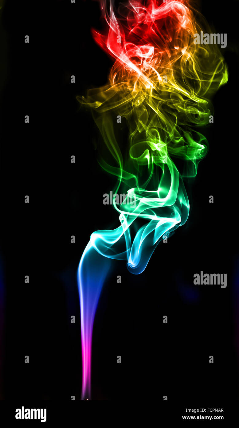 textured of colorful incense smoke on dark background Stock Photo - Alamy