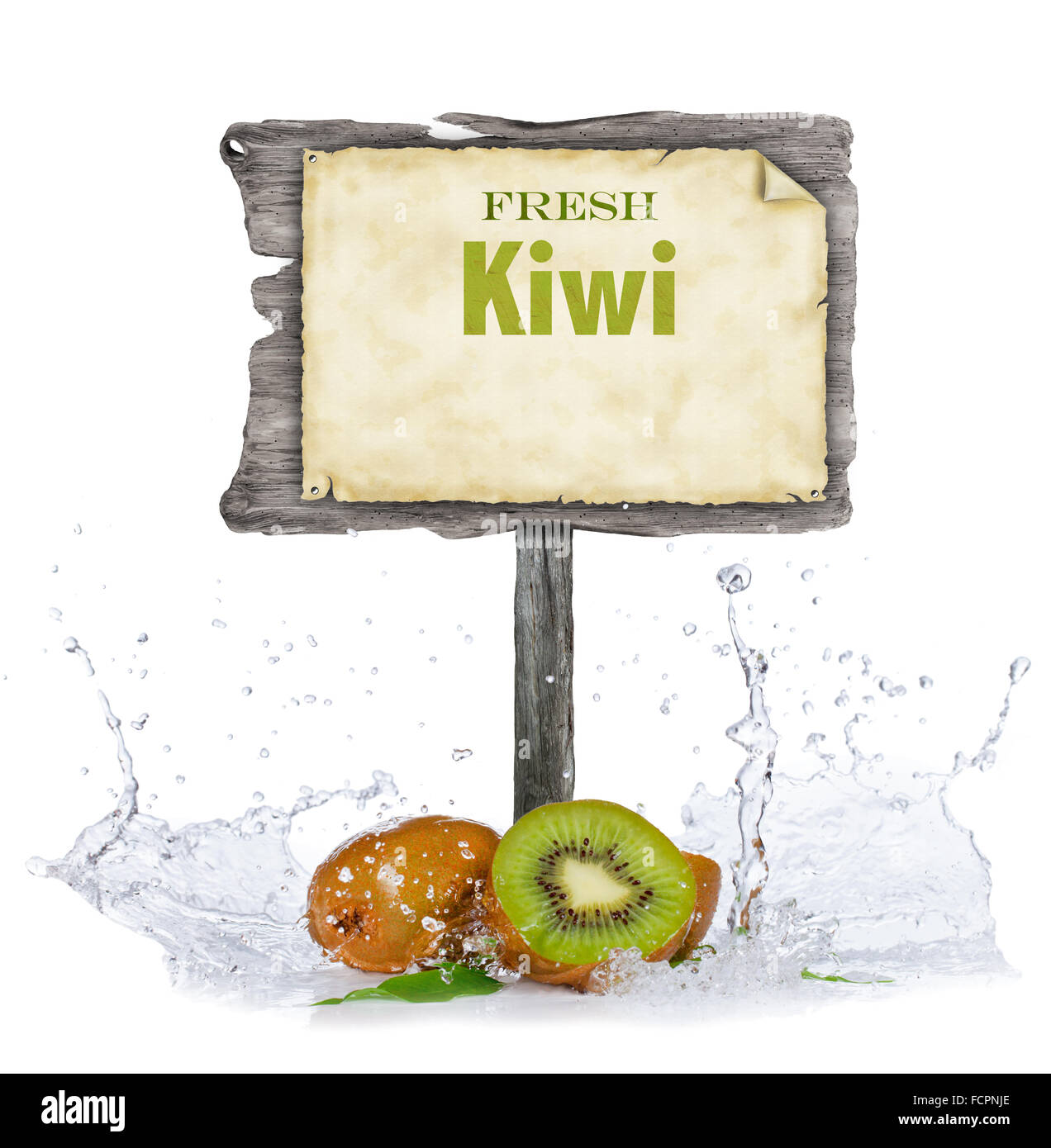 Fresh kiwi in water splash on white Stock Photo - Alamy