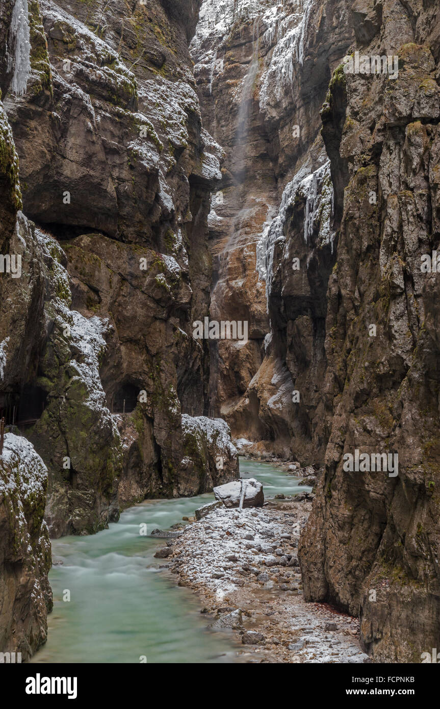 Partnachklamm gorge near Garmisch-Partenkirchen, Bavaria, Germany Stock ...