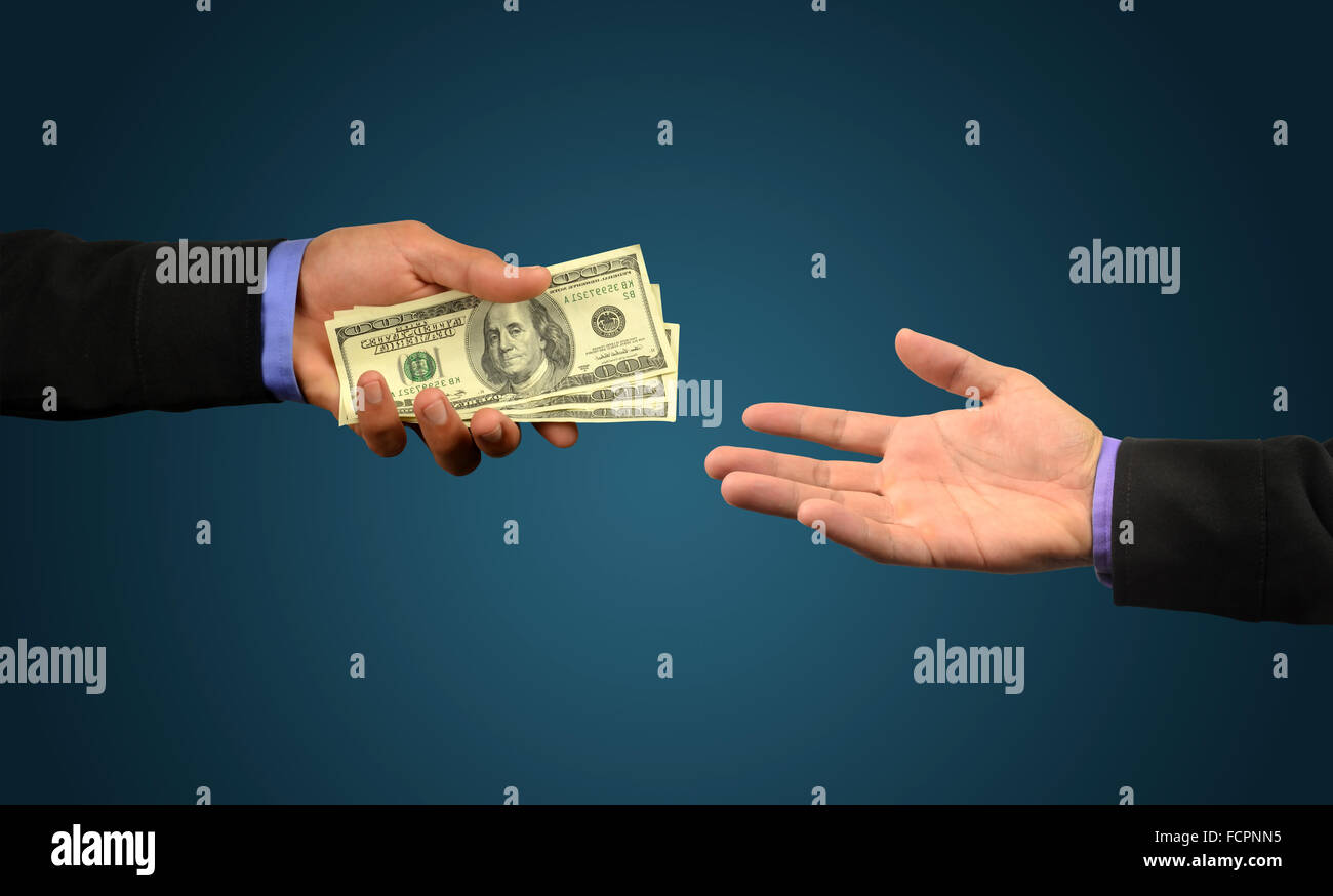 business man holding money in hand Stock Photo - Alamy