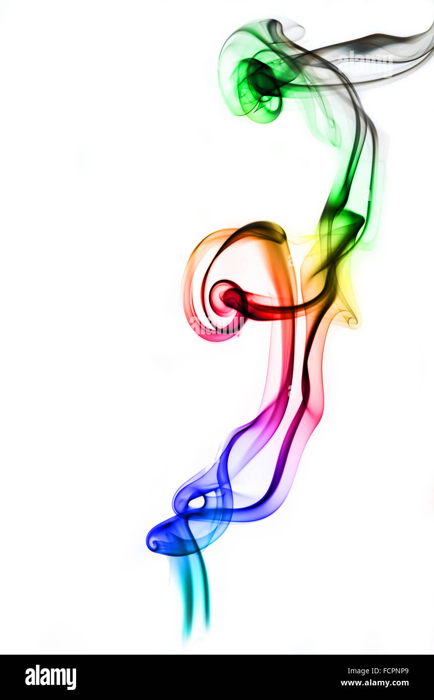 textured of colorful incense smoke on white background Stock Photo - Alamy