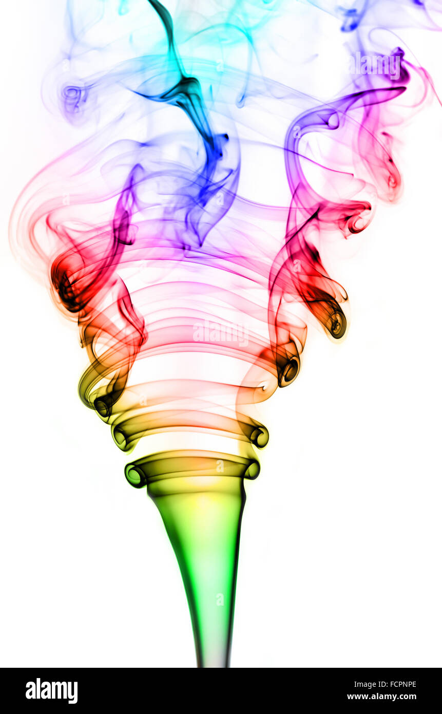 textured of colorful incense smoke on white background Stock Photo - Alamy