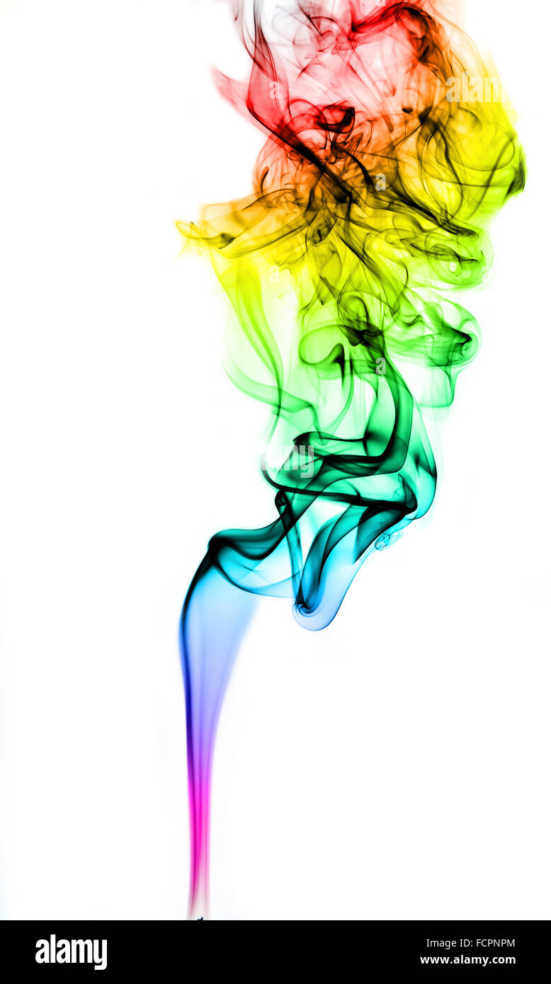 textured of colorful incense smoke on white background Stock Photo - Alamy