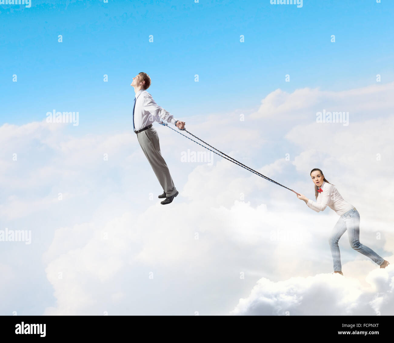 Businessman struggling with problems that occur on the way Stock Photo ...