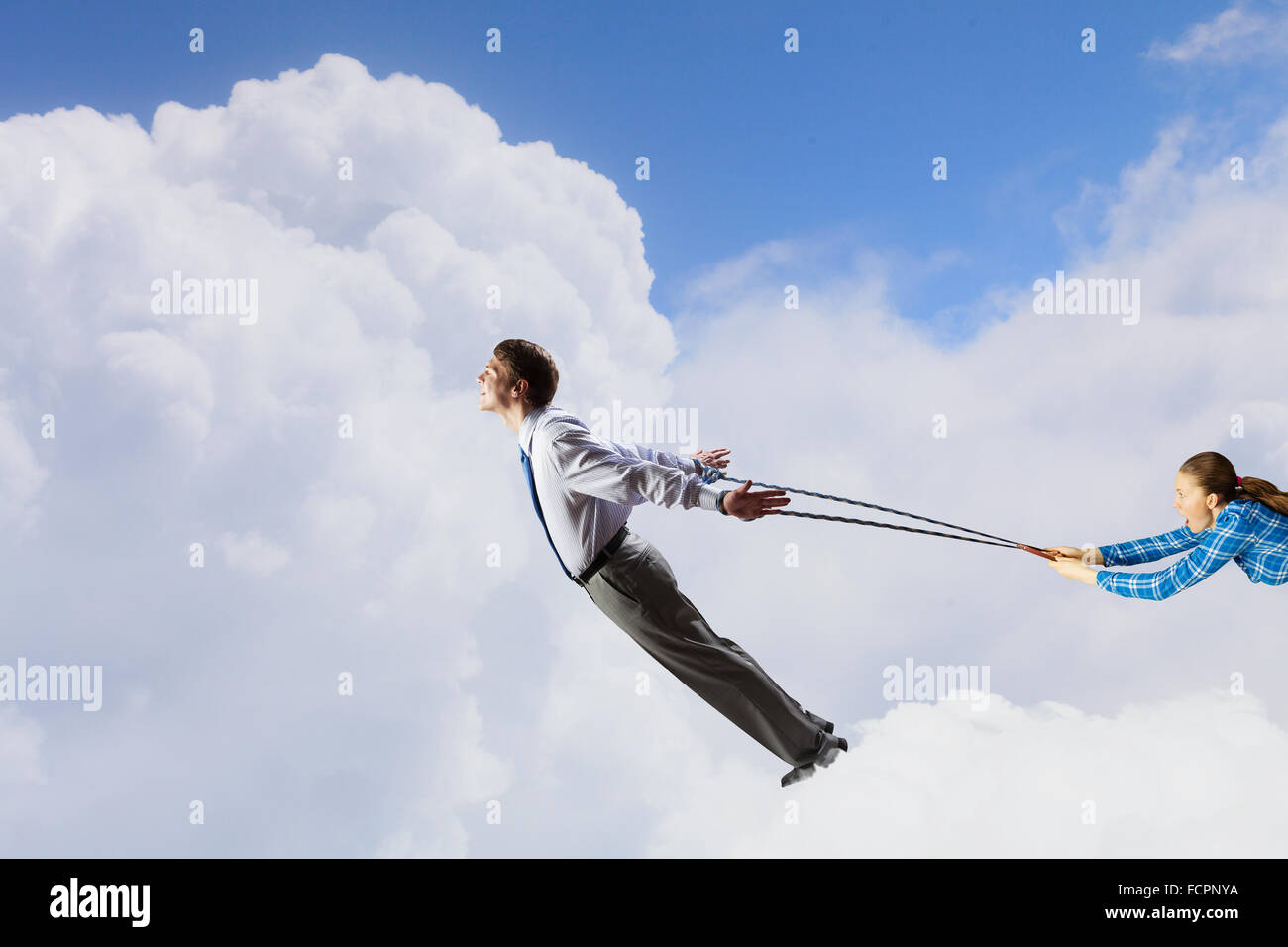 Businessman struggling with problems that occur on the way Stock Photo ...