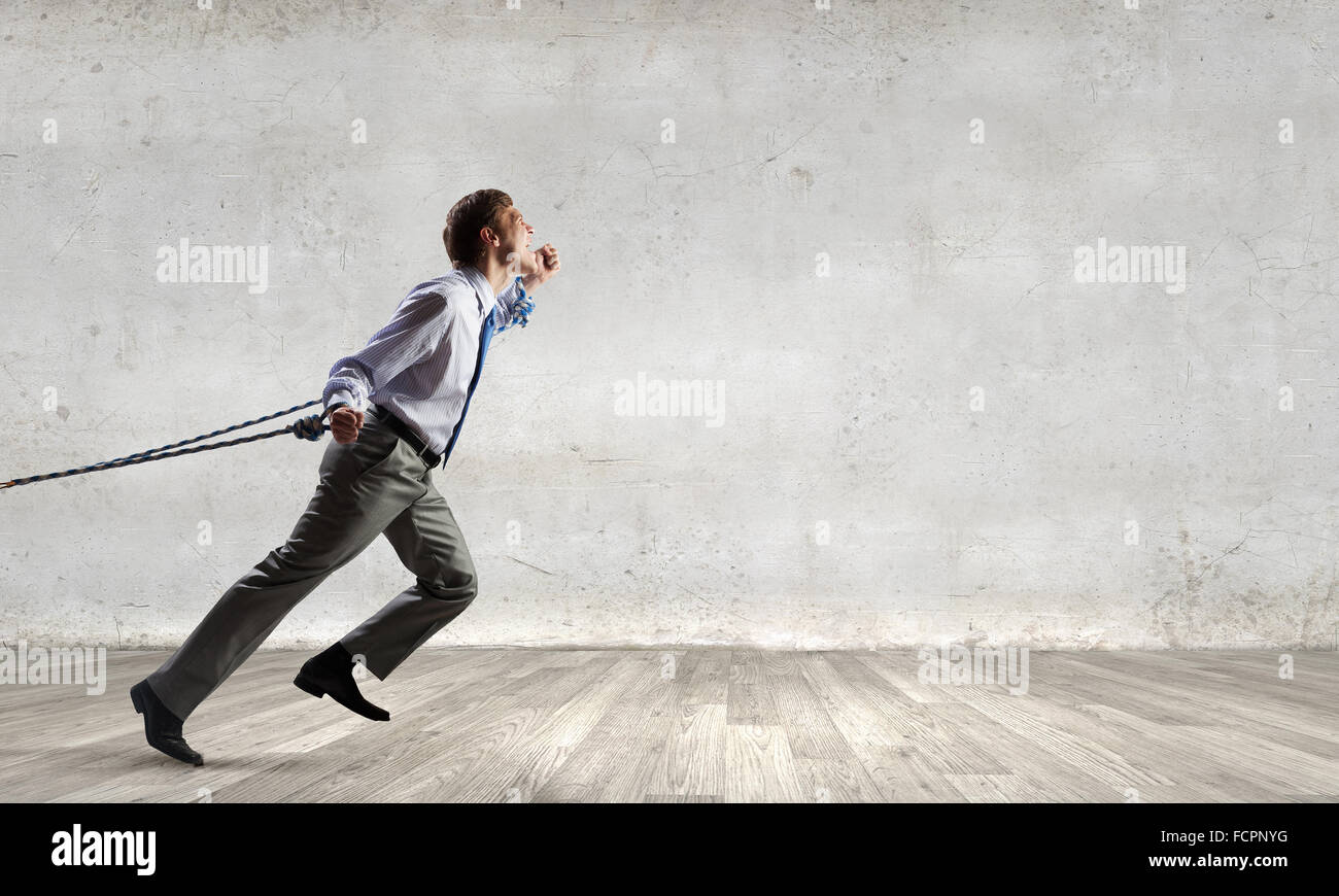 Businessman struggling with problems that occur on the way Stock Photo ...