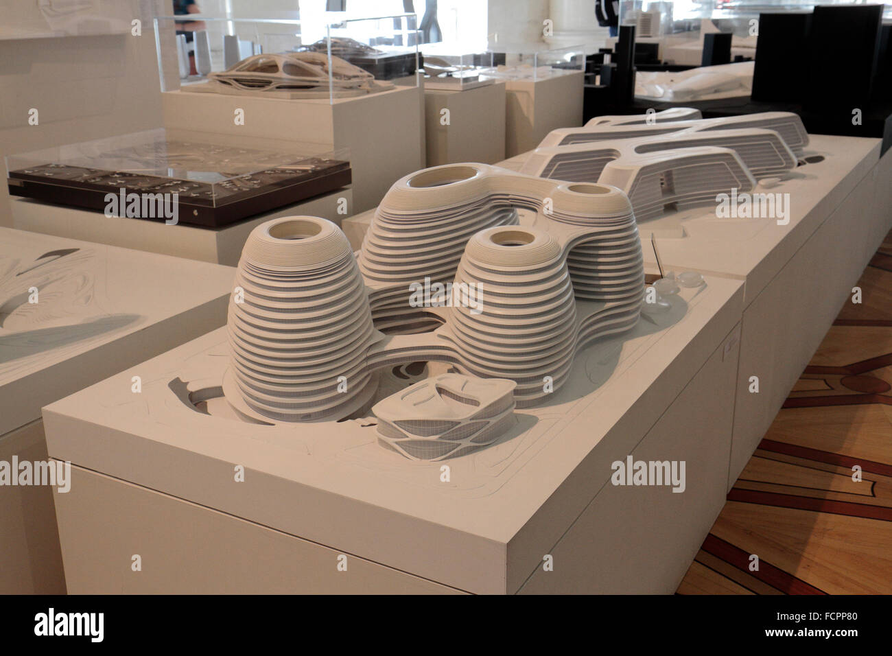 Model of Galaxy SOHO, a Beijing shopping mall in the Zaha Hadid ...