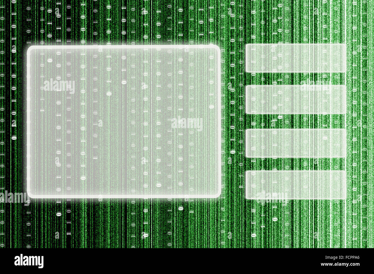 touch screen interface with digital matrix background Stock Photo - Alamy