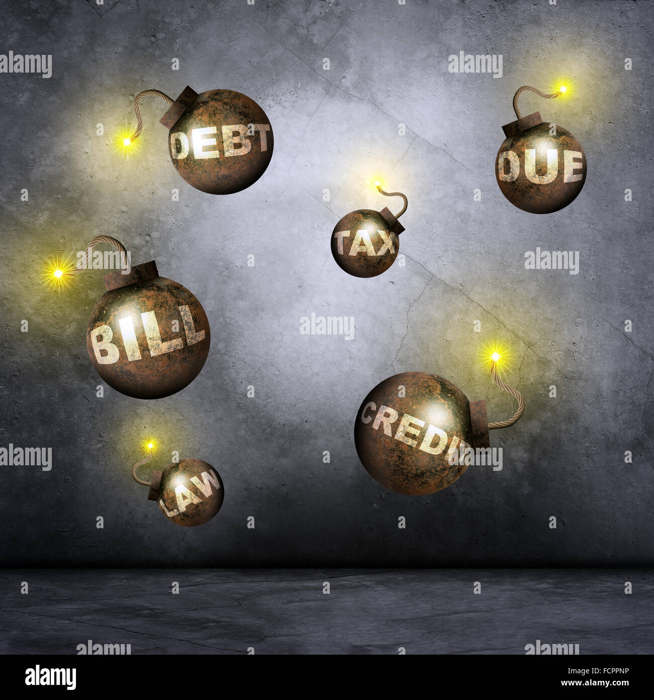 Set of iron bombs with words Stock Photo - Alamy