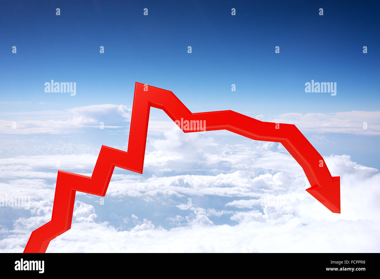 Red arrow pointing down Stock Photo - Alamy