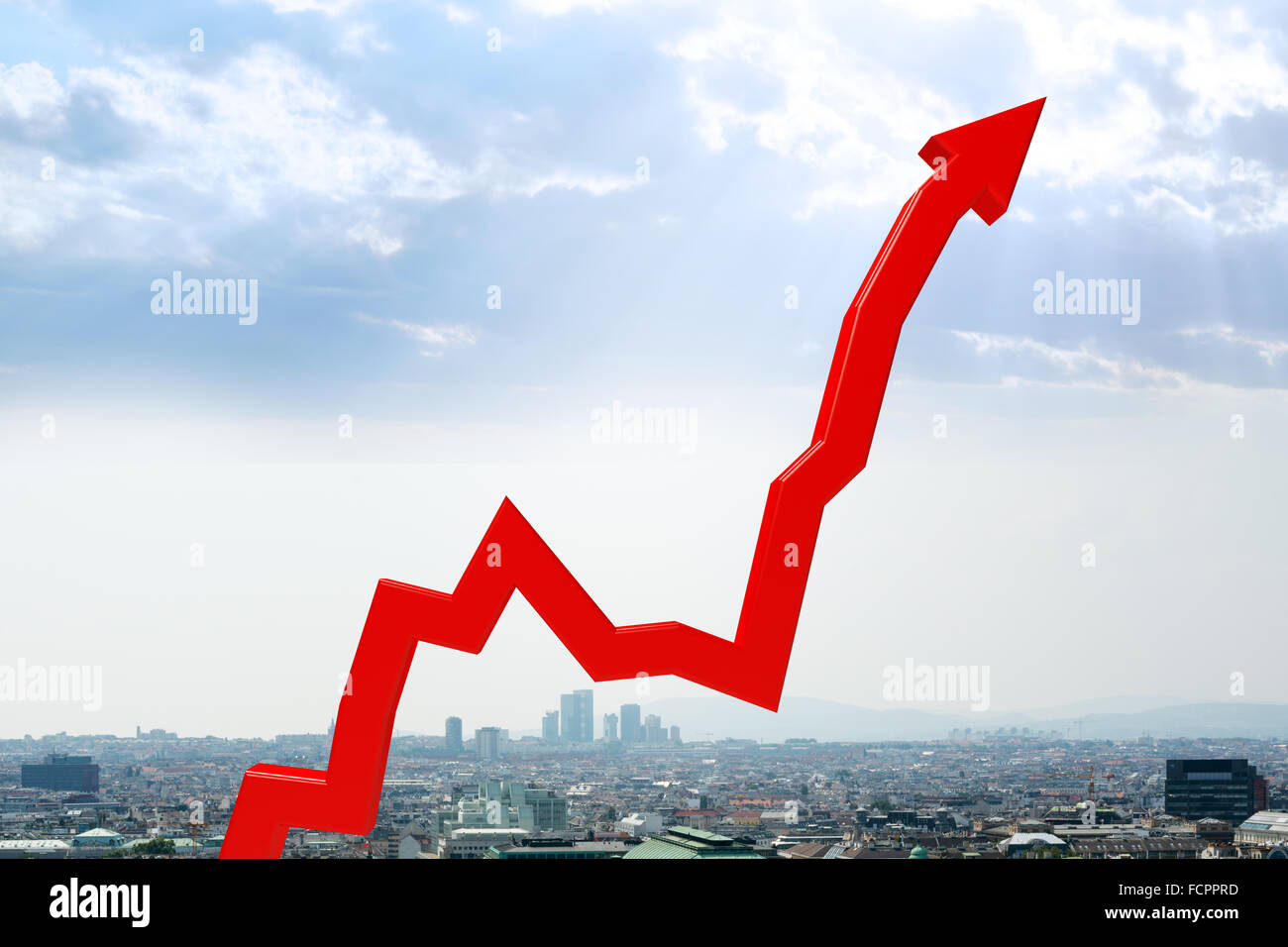Red arrow pointing up Stock Photo - Alamy