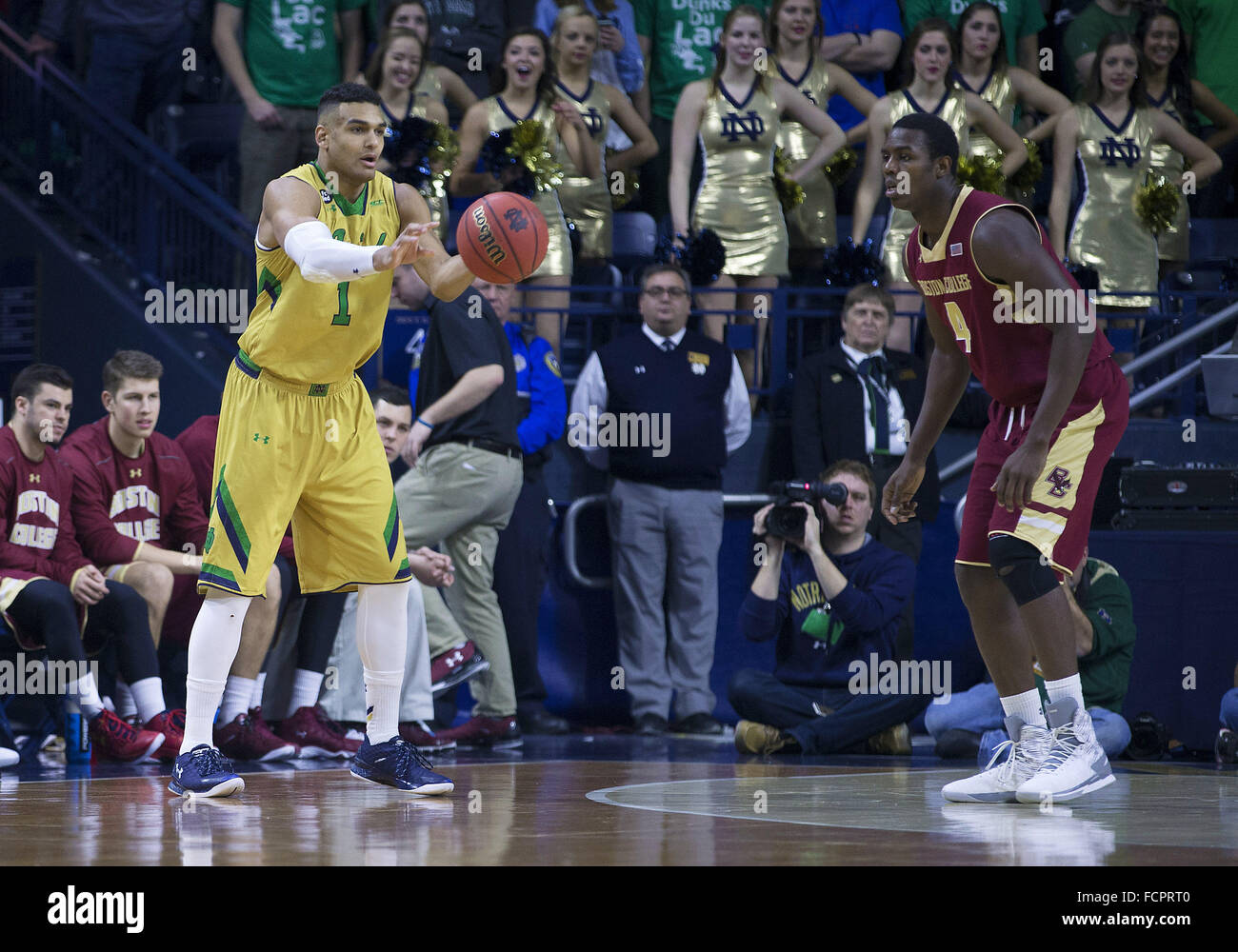 South Bend, Indiana, USA. 23rd Jan, 2016. Notre Dame forward Austin ...