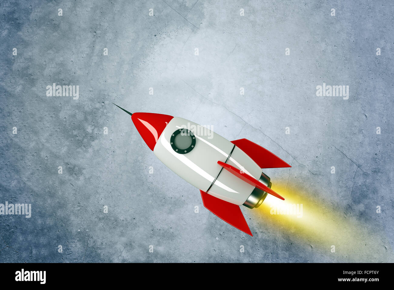 Space rocket on grey Stock Photo - Alamy