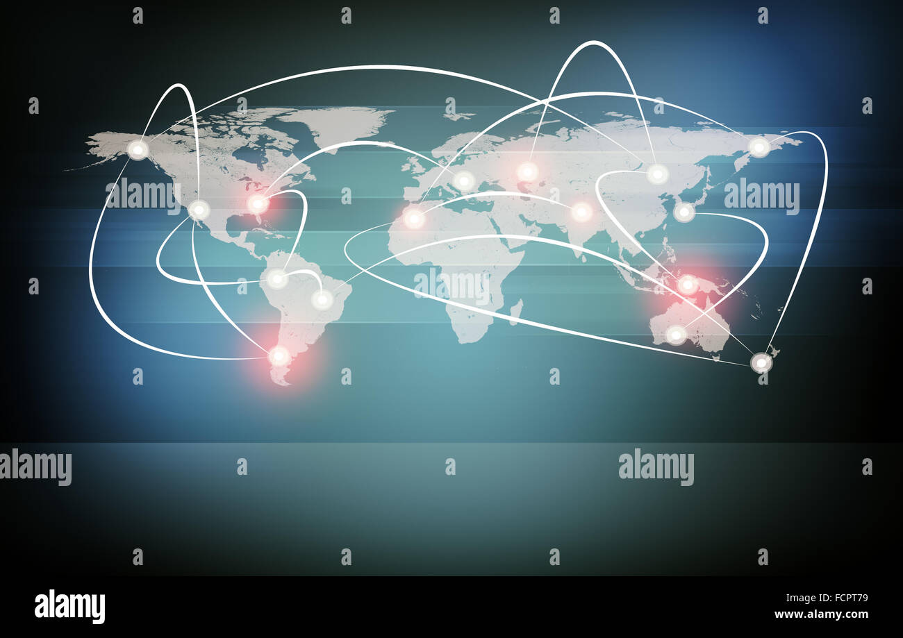 Abstract background with world map Stock Photo - Alamy