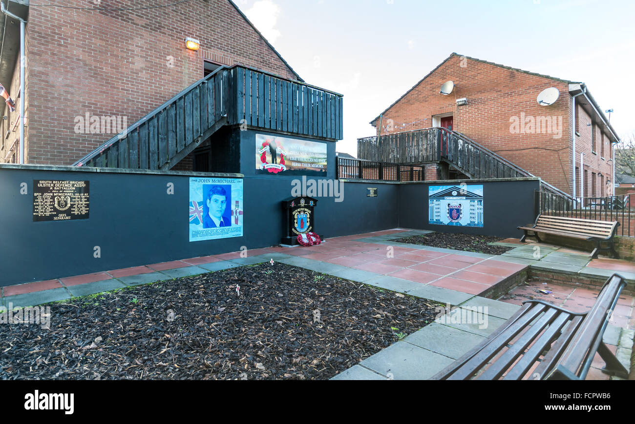 South Belfast UDA memorial garden in Sandy Row area of South Belfast ...
