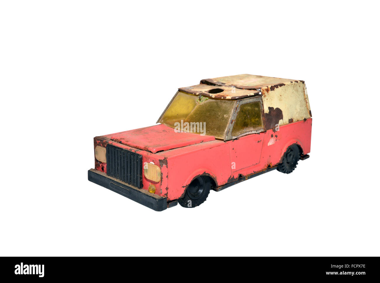 old truck communist era retro toy over white background Stock Photo - Alamy