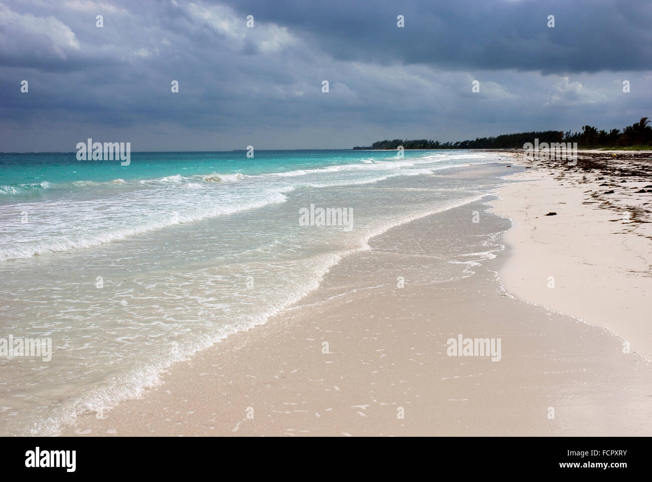 Deserted white sand beach in Sian Ka'an biosphere reserve, Quintana Roo ...