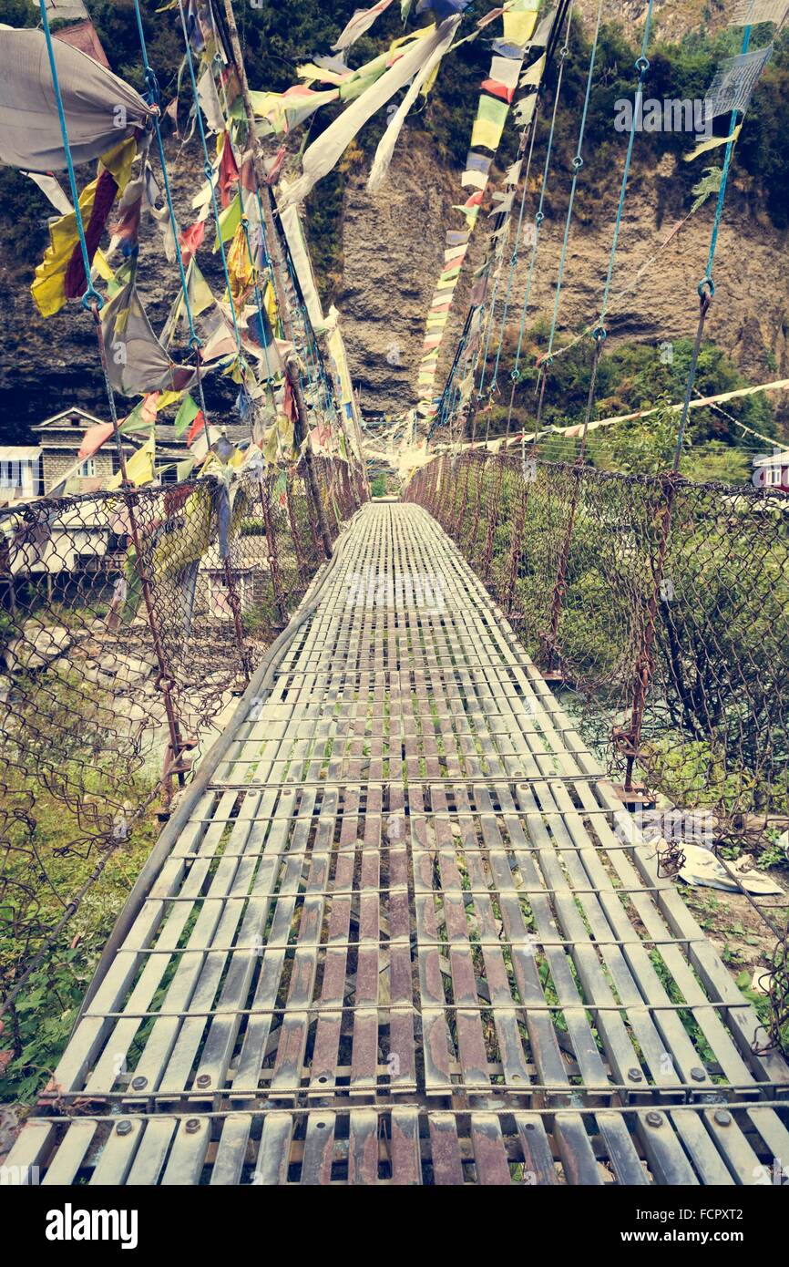 Metal suspension bridge Stock Photo - Alamy