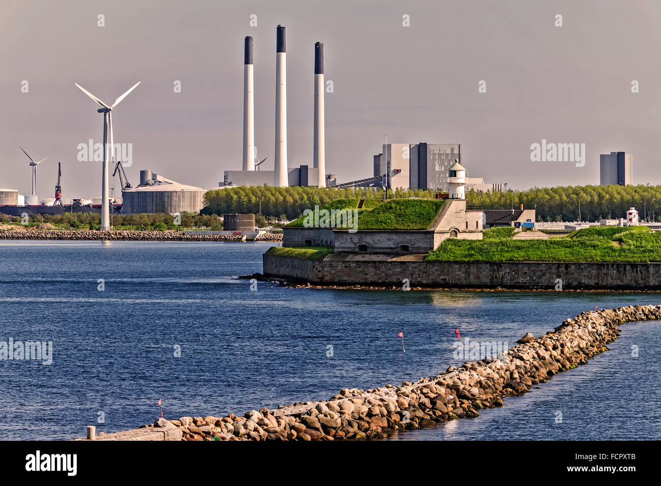 Breakwater In In The Harbour Copenhagen Denmark Stock Photo - Alamy