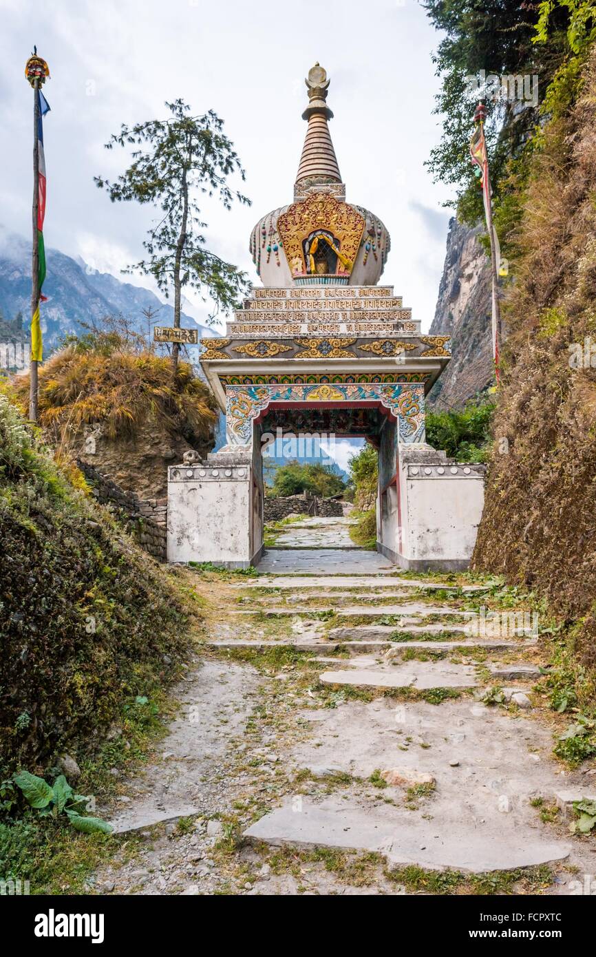 Colorful ornate buddhist stupa Stock Photo - Alamy