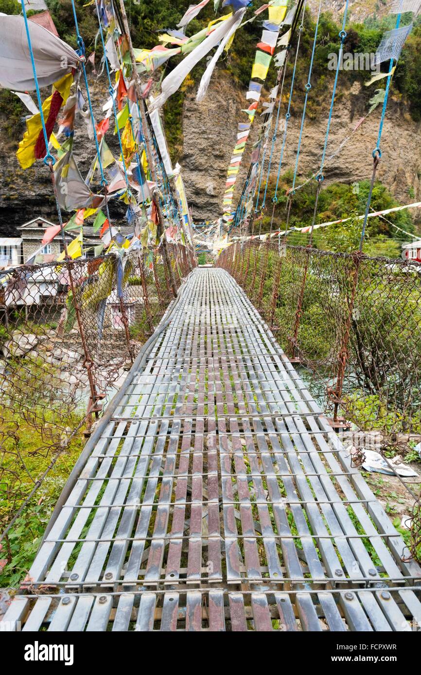Metal suspension bridge Stock Photo - Alamy