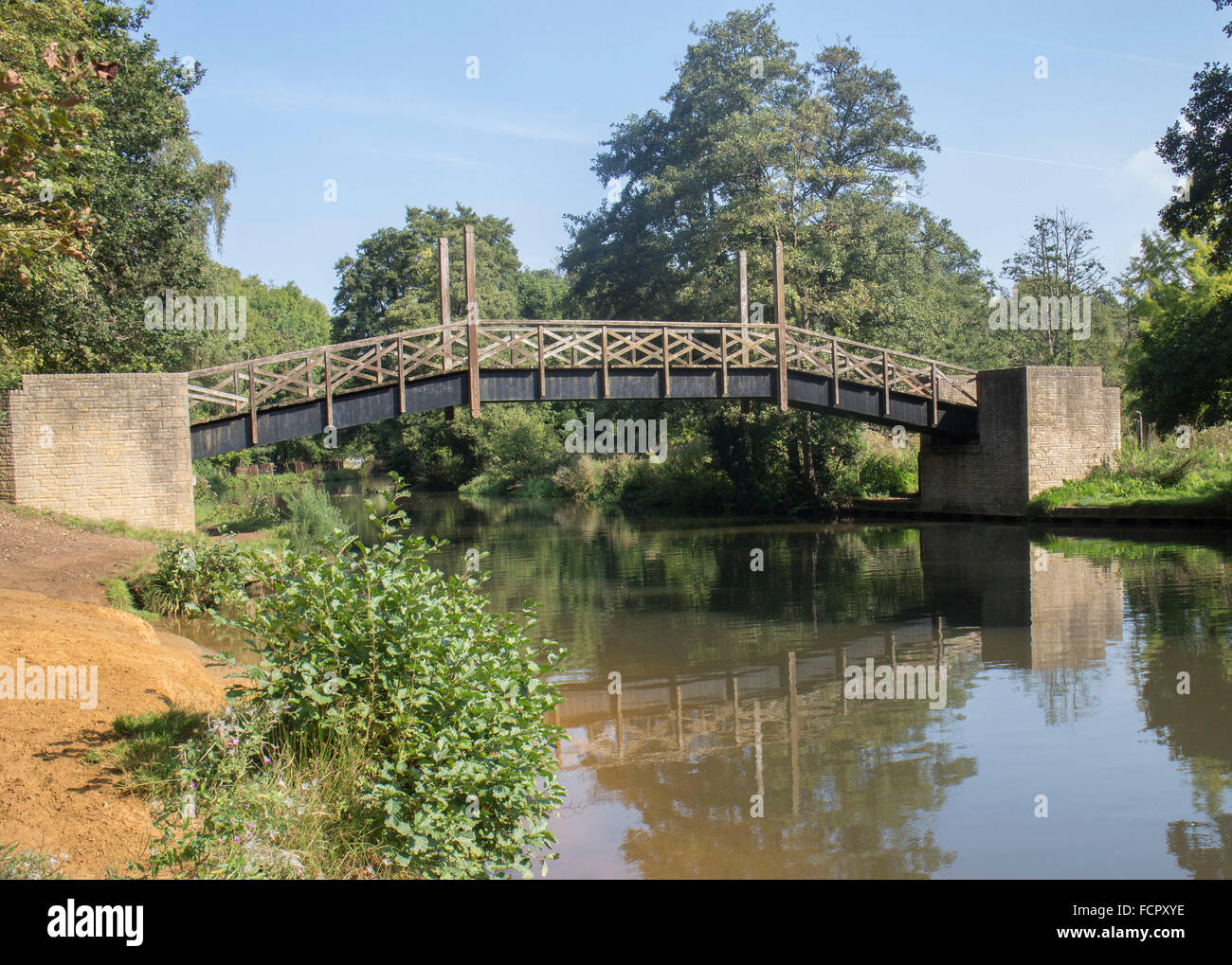 Footbridge across the River Wey near Guildford, Surrey Stock Photo - Alamy