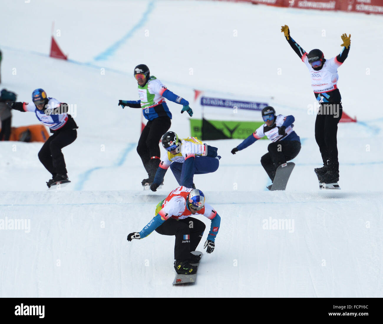 1st-place winner Pierre Vaultier of France (FRONT) wins the Snowboard ...