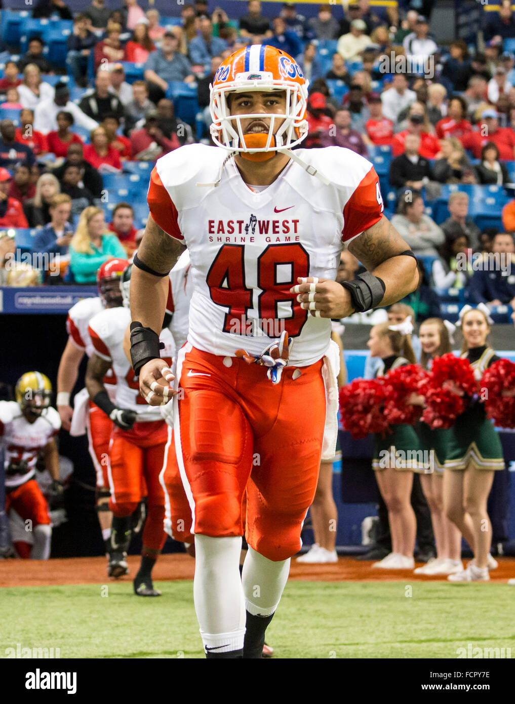 St. 23rd Jan, 2016. East linebacker Anthony Harrell, of Florida, (48 ...