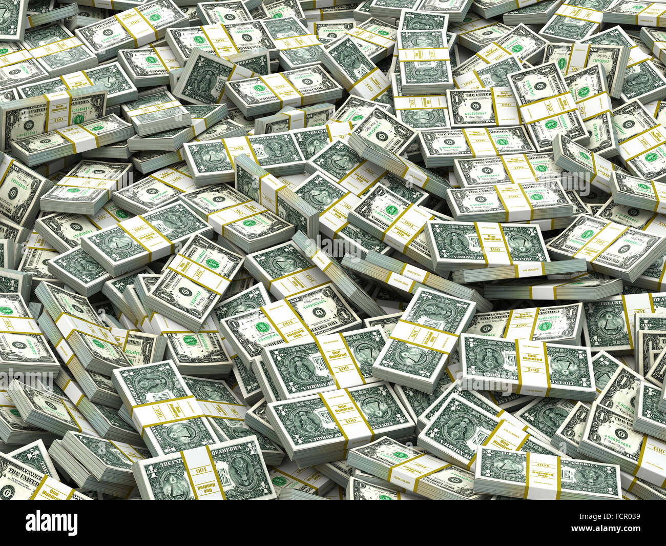 Dollar packs pile background. Financial concept. 3d Stock Photo - Alamy