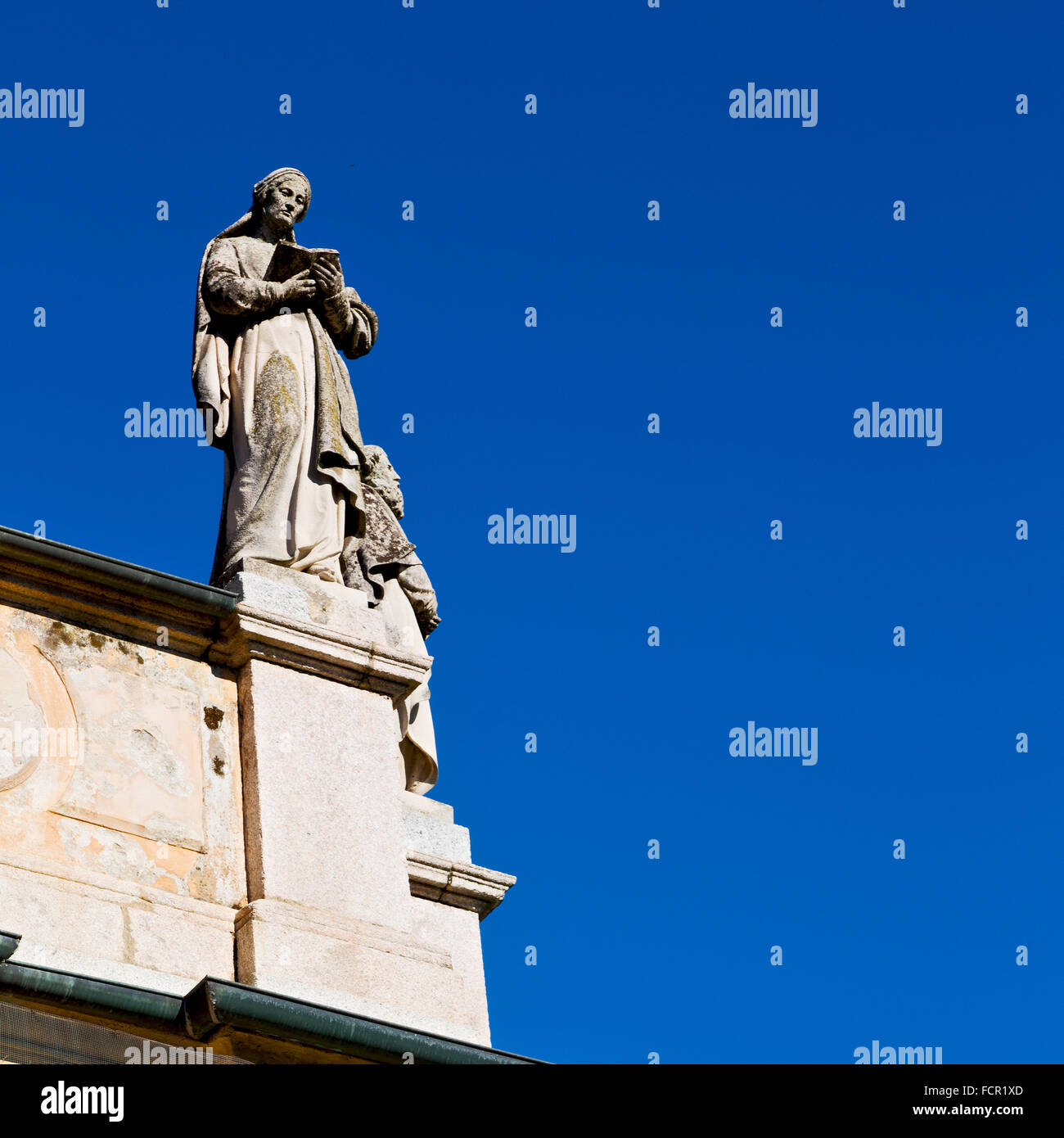marble in old historical construction italy europe milan and statue ...