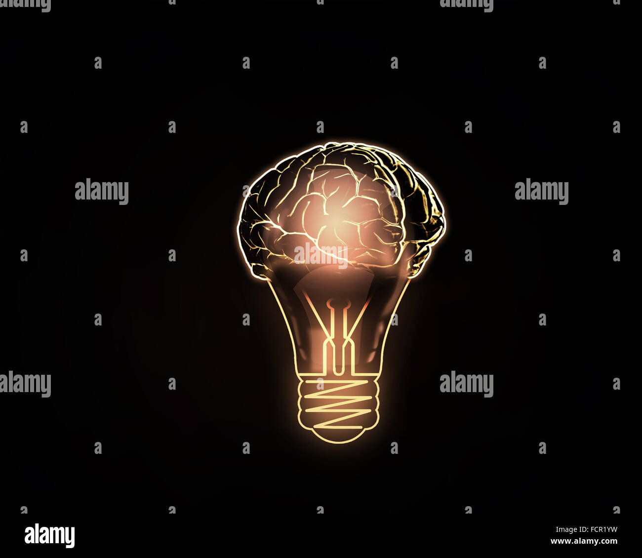 Light bulb human brain inside hi-res stock photography and images - Alamy