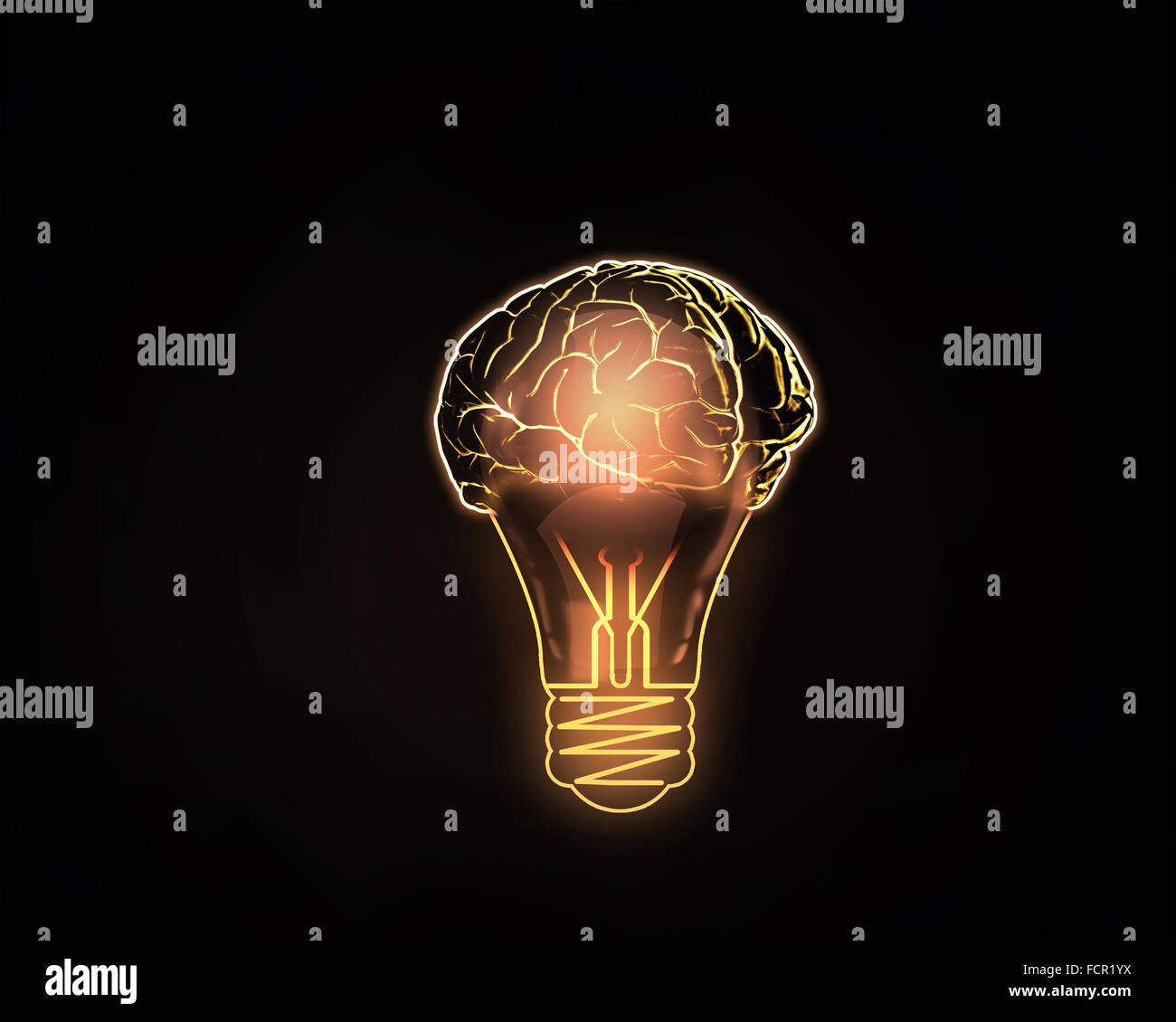 Light bulb human brain inside hi-res stock photography and images - Alamy