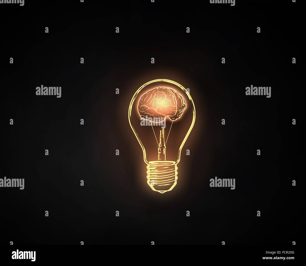 Light bulb human brain inside hi-res stock photography and images - Alamy