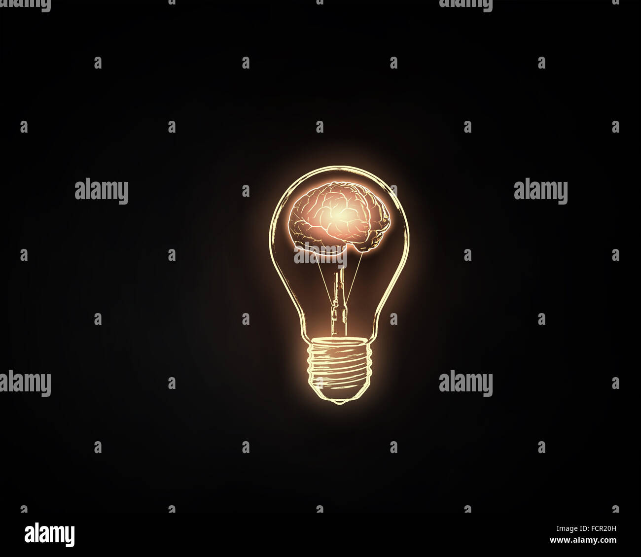 Light bulb human brain inside hi-res stock photography and images - Alamy