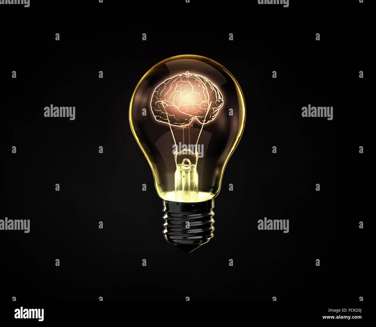 Light bulb human brain inside hi-res stock photography and images - Alamy