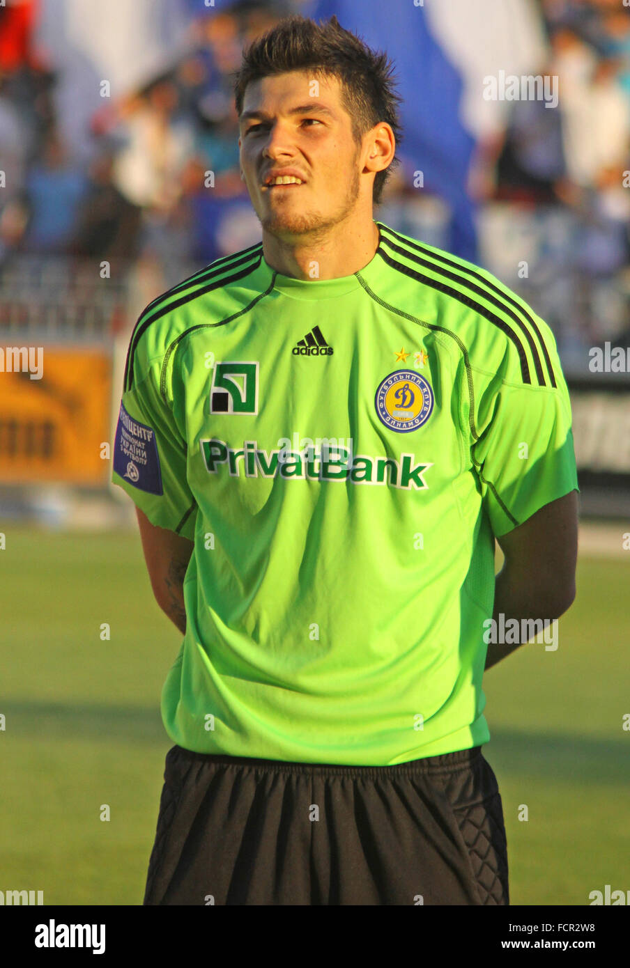 KYIV, UKRAINE - JULY 9, 2010: FC Dynamo Kyiv goalkeeper Denys Boyko ...