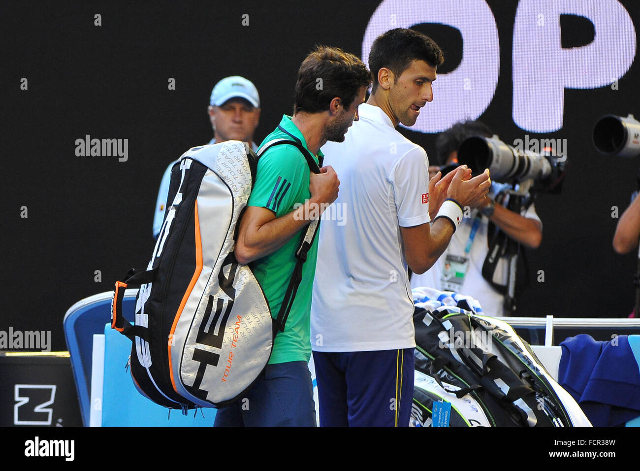 Melbourne Park, Melbourne, Australia. 24th Jan, 2016. Novak Djokovic ...