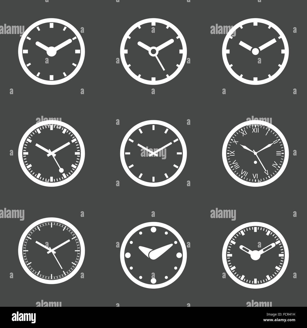 Clock Icon Set Isolated Vector Illustration Stock Vector Image And Art