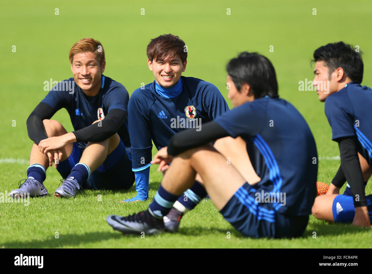 Doha, Qatar. 23rd Jan, 2016. (L-R) Ryosuke Yamanaka, Takumi Minamino, Ken Matsubara, Ryota ...