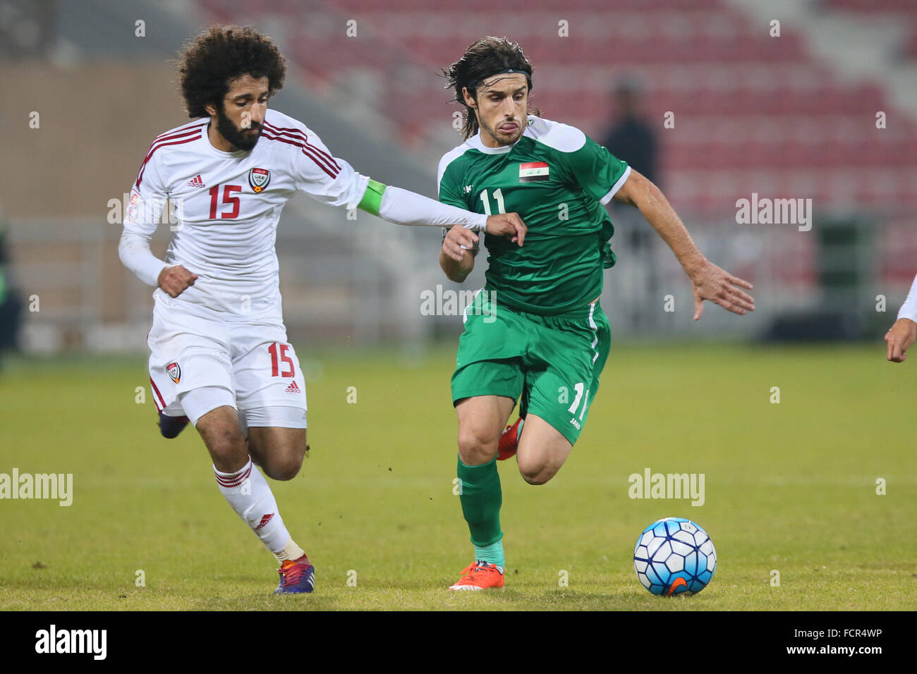 Doha, Qatar. 23rd Jan, 2016. (L-R) Abdulla Ali (UAE), Humam Tareq Faraj ...