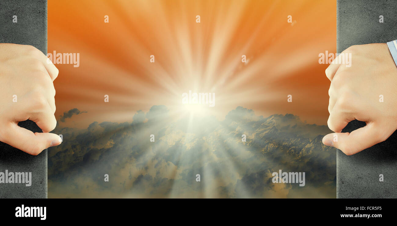 Close up of hand moving a part stone wall Stock Photo - Alamy