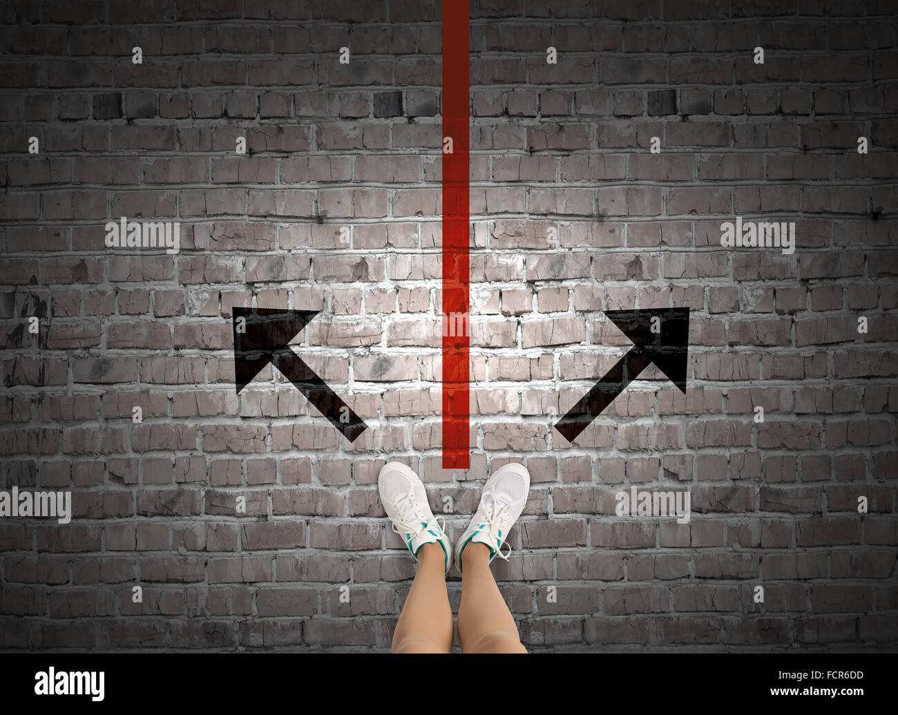 Top view of female legs in white sport shoes Stock Photo - Alamy