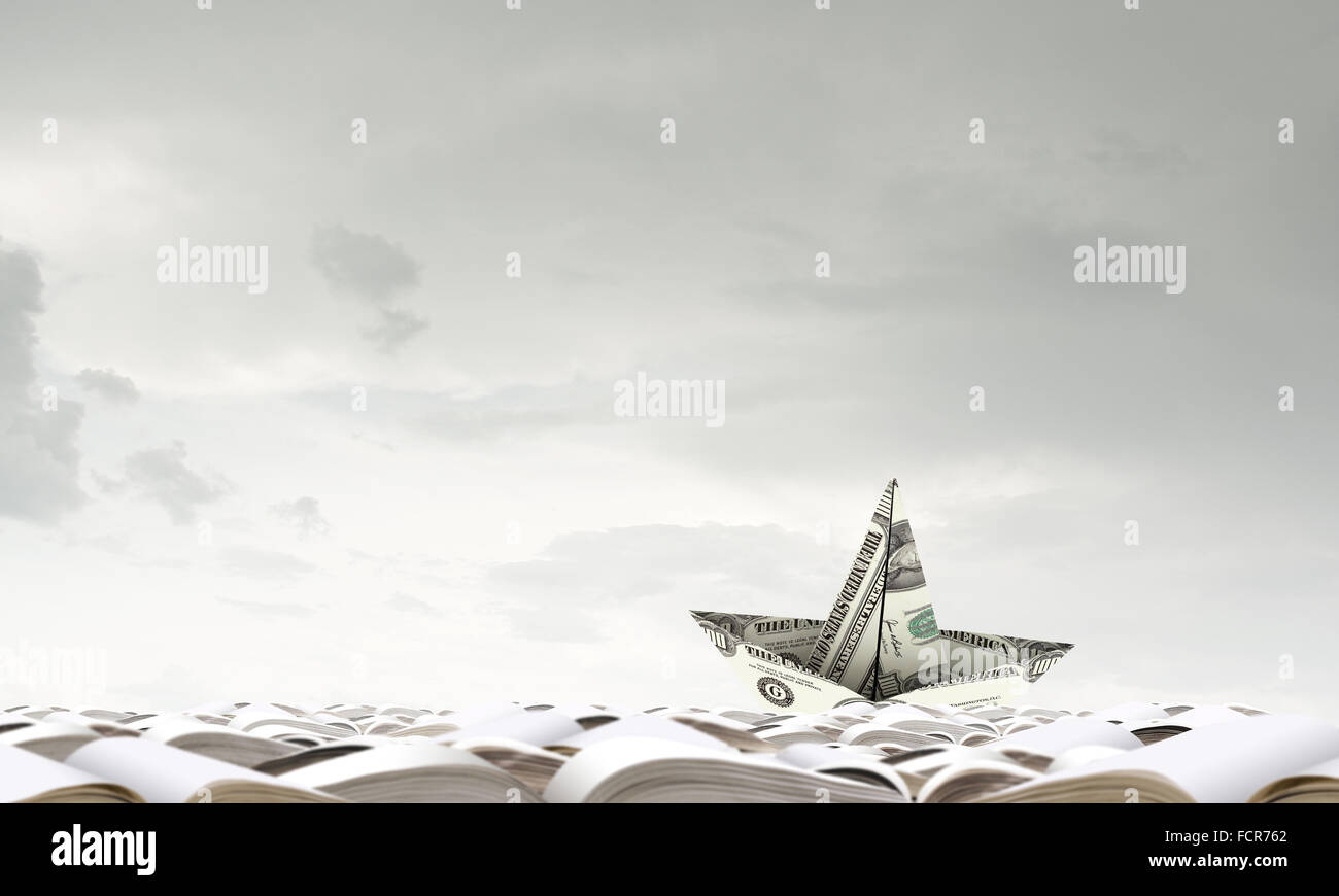 Paper boat floating on waves hi-res stock photography and images - Alamy