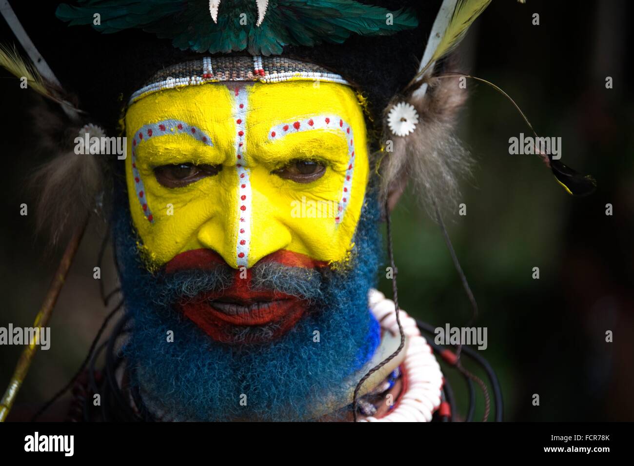 A tribesman during celebration of Highland tribes at the Mount Hagen ...