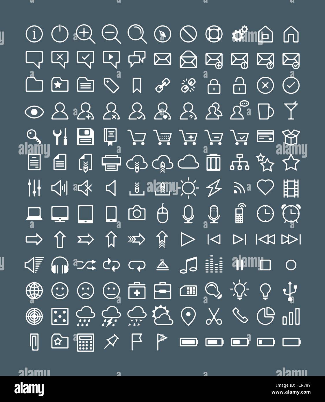 Set of Simple Vector Line Icons. Electronic Devices, Multimedia ...