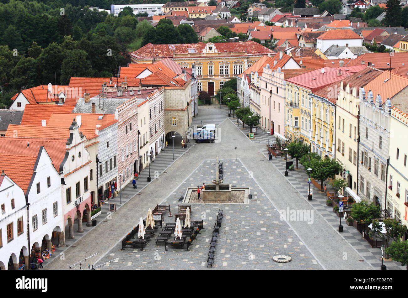 Main square of Slavonice, Czech Republic Stock Photo - Alamy