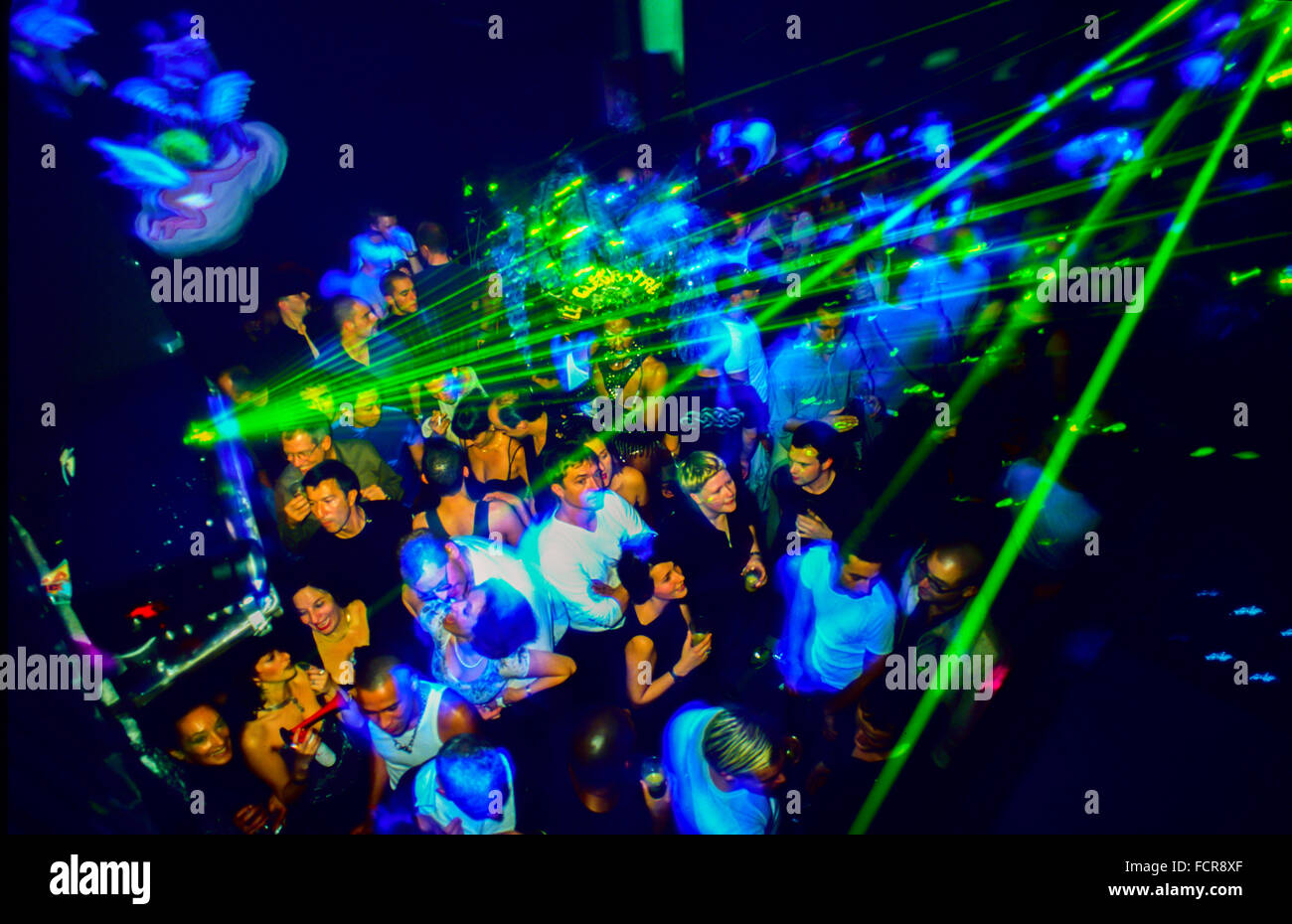 Paris, France, French Young Crowd Dancing to Techno Music inside ...