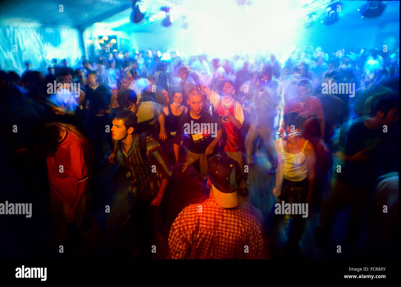 Paris, France, French Young Crowd Dancing to Techno Music inside ...