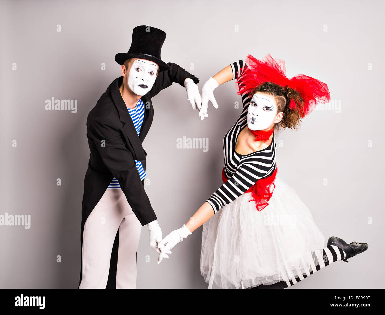 Two mime, The concept of Valentine's Day, April Fool's Day Stock Photo ...